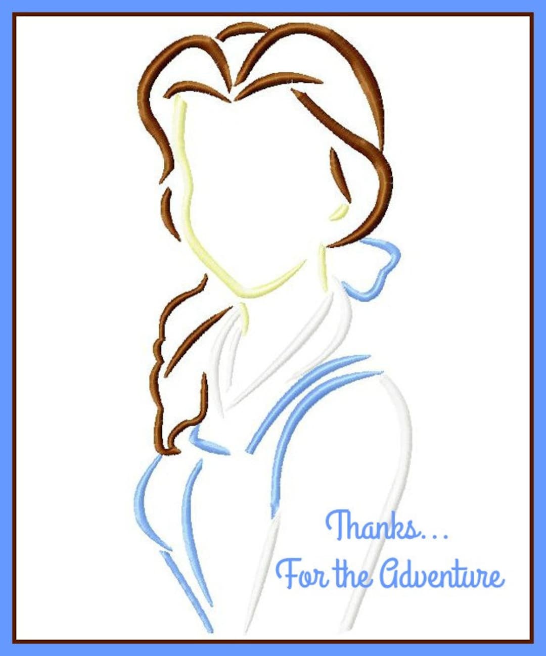 Princess Belle From Beauty and the Beast Sketch Digital Embroidery ...