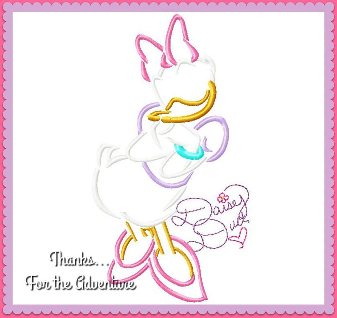 Daisy Duck Sketch Autograph Combo Digital Embroidery Machine - Etsy