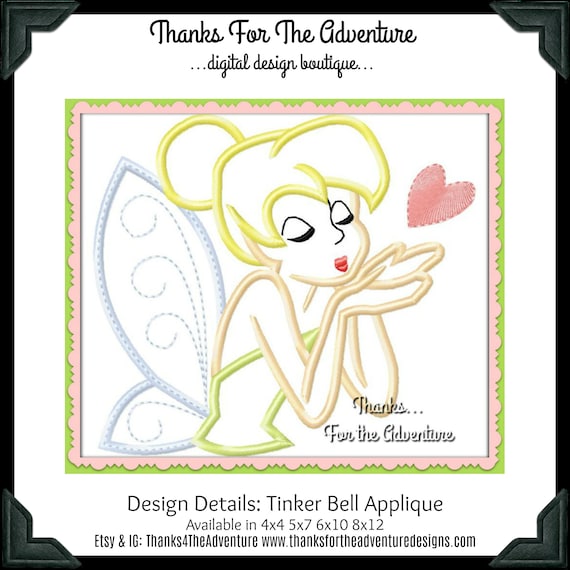 Tinkerbell Applique Machine Embroidery Design