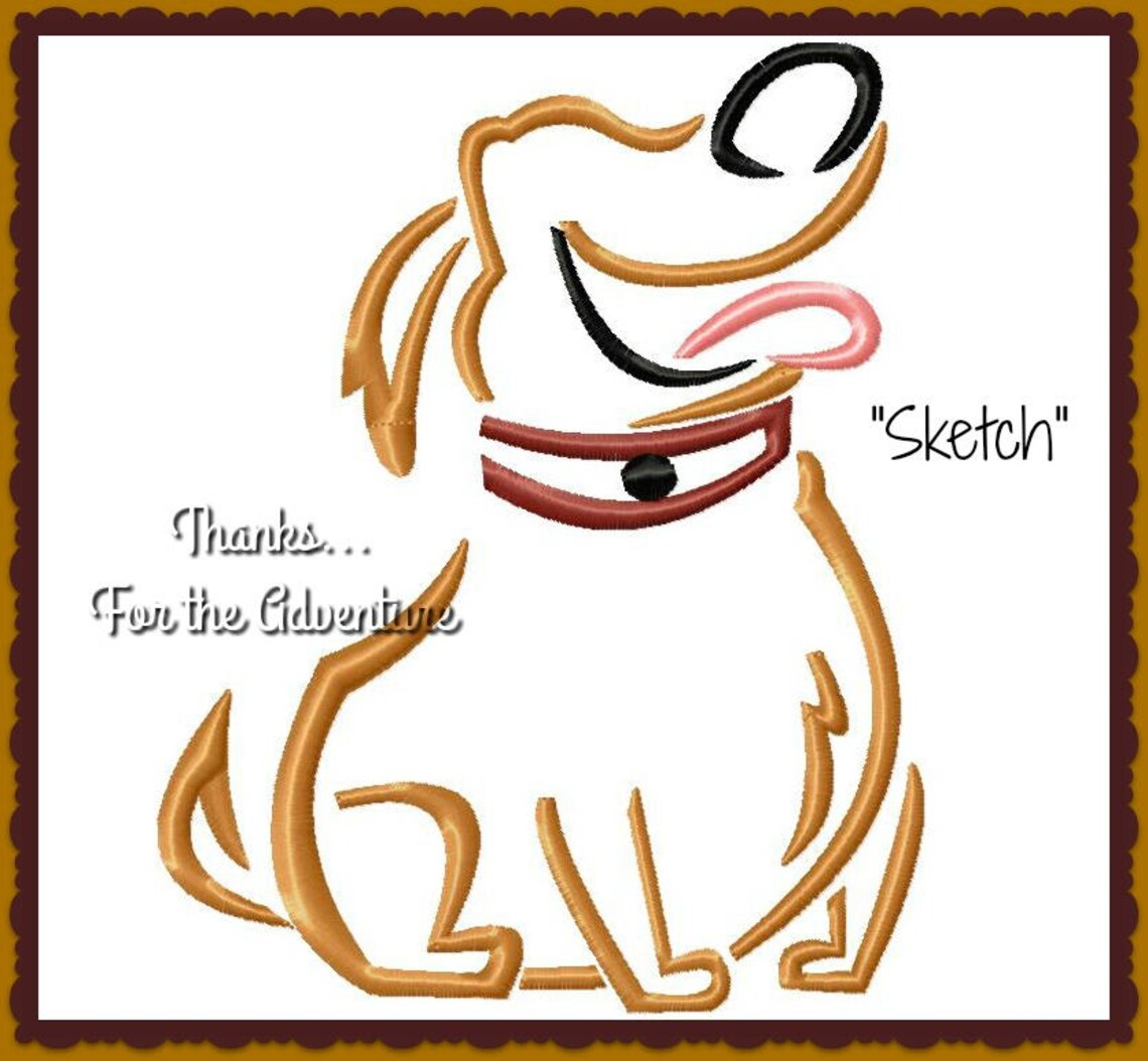 Dug Doug the Dog From up Digital Embroidery Machine Sketch - Etsy