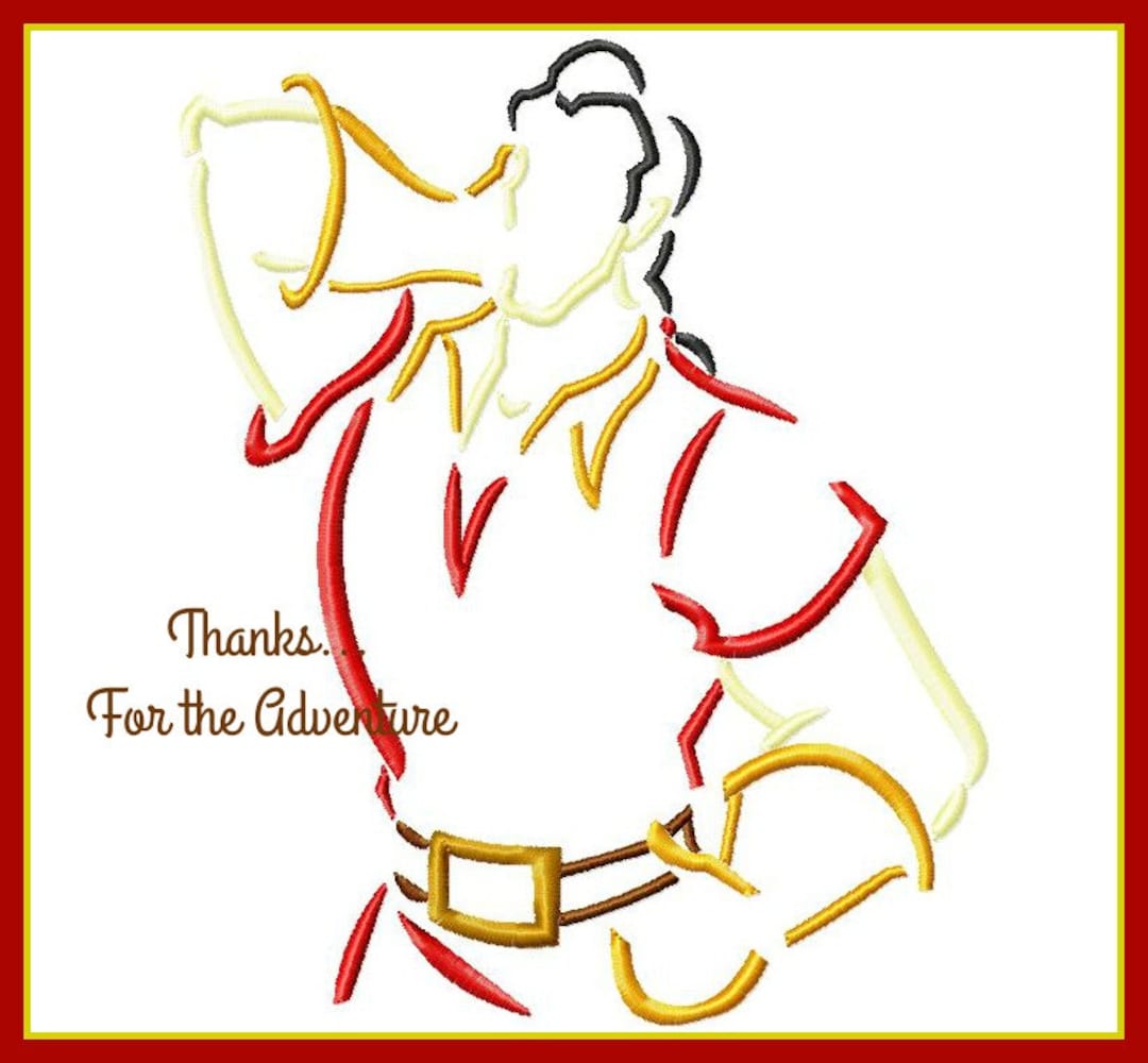 Gaston From Beauty and the Beast Sketch Digital Embroidery Machine ...