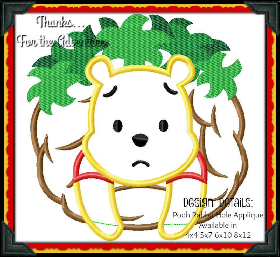 Winnie the Pooh Stuck in the Rabbit Hole Digital Embroidery Machine ...