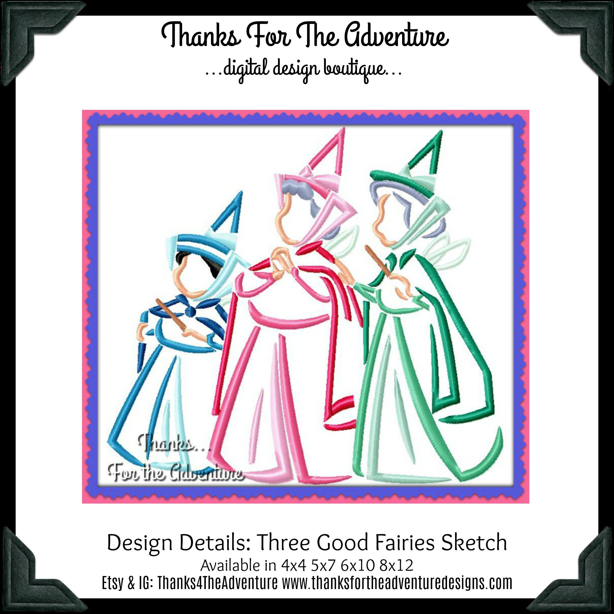 Flora Fauna Merriweather Three Good Fairies From Sleeping Beauty Sketch ...
