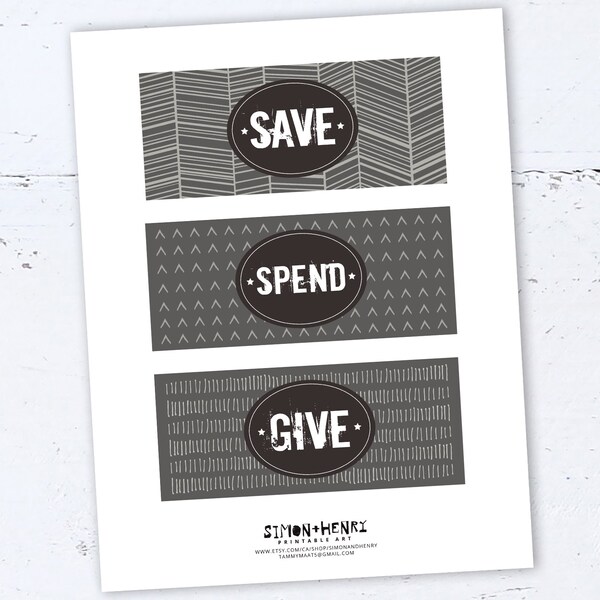 Give Save Spend - Etsy