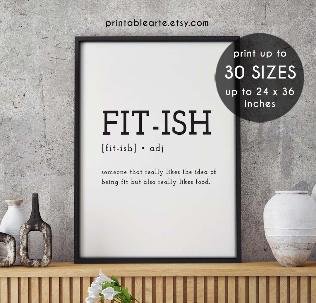 Fitness, Gym Poster, Fitish Definition, Food Gift, Workout Printables ...