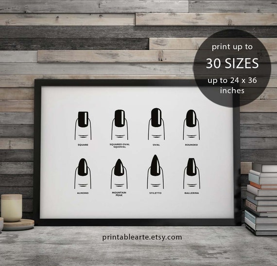 Nail Chart makeup artist glamour decor makeup art beauty | Etsy