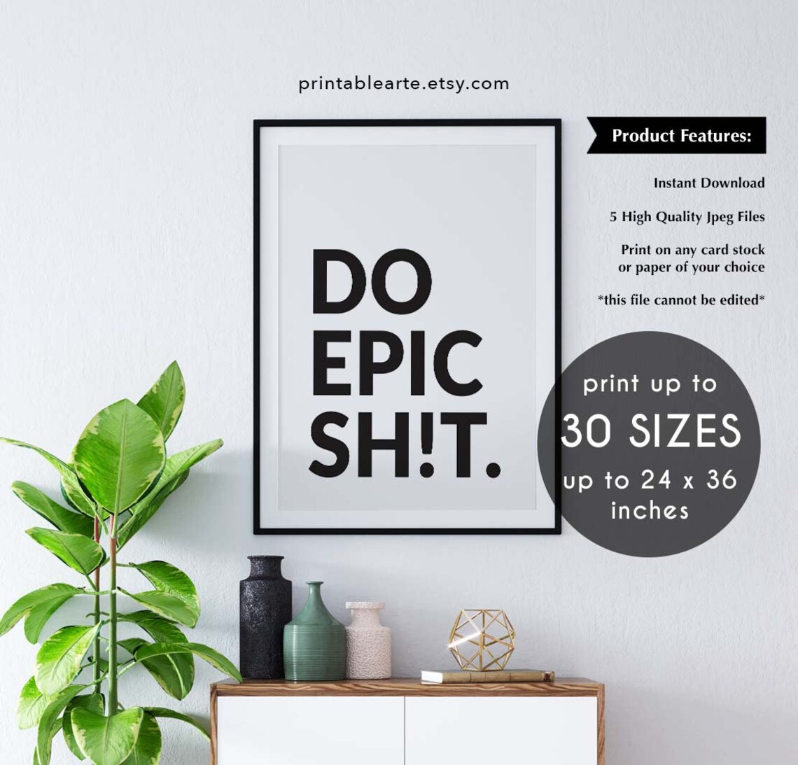 Do Epic Shit Printable Sign Dorm Decor Inspirational Sign - Etsy
