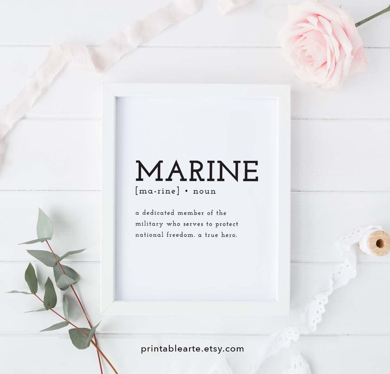 Marine Definition Print Corps Gift Marine Corps Marine | Etsy