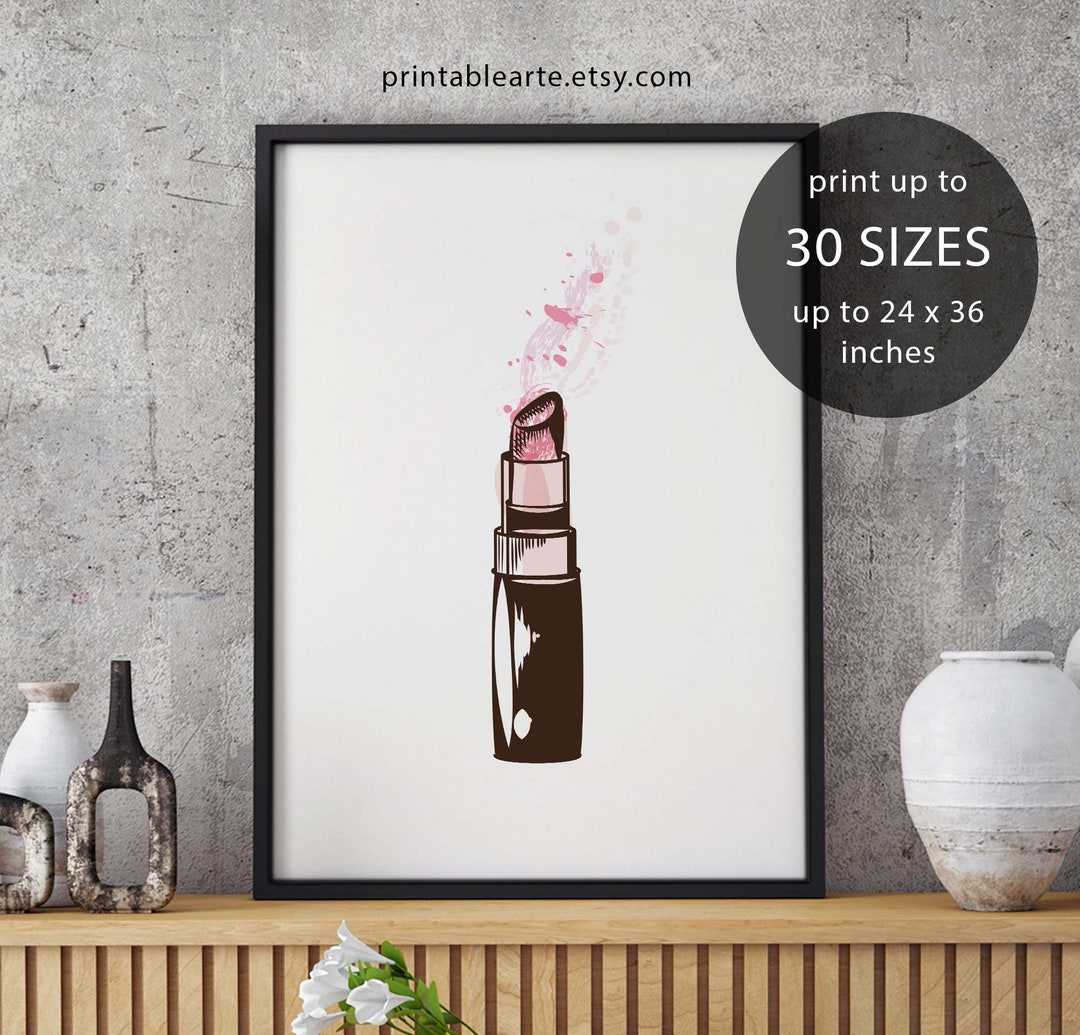 Lipstick Print, Makeup Print, Lipstick Art, Fashion Print, Makeup Art ...