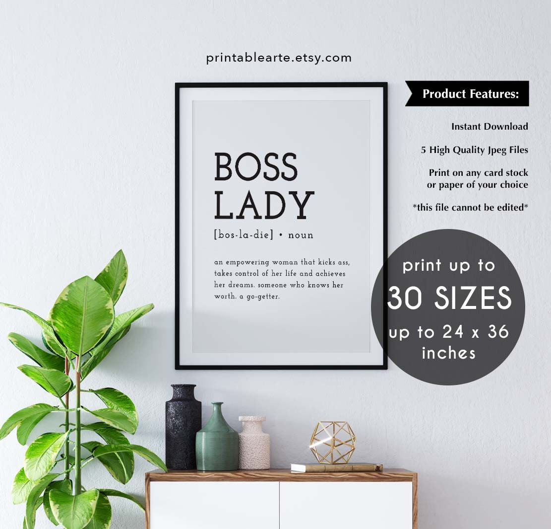 Boss Lady Definition Boss Gift Printable Office Decor - Etsy