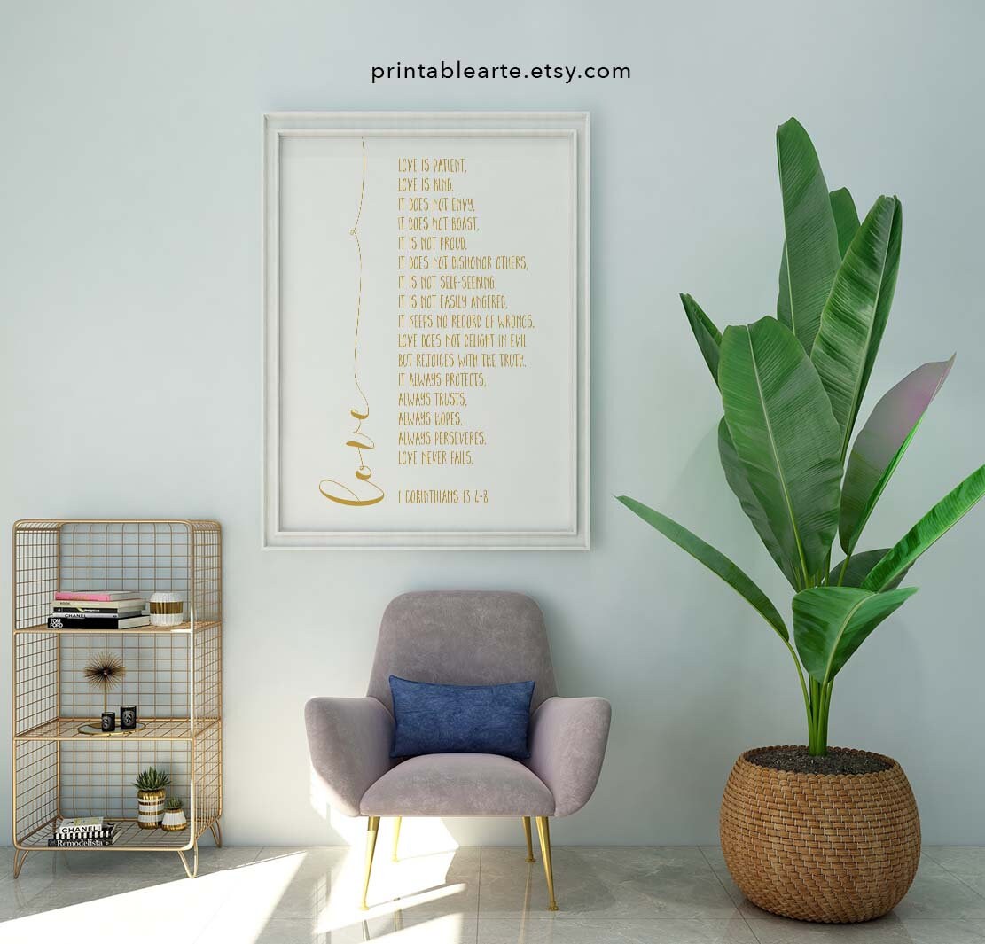 Gold Bible Verse Art Instant Download Wedding Sign - Etsy