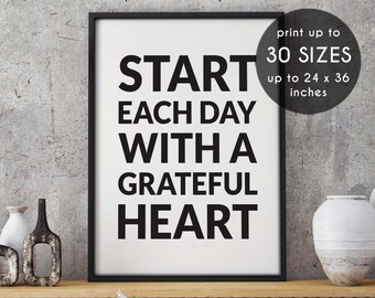 Gratitude Printable, Gratitude Sign, Gratitude Poster, Start Each Day ...