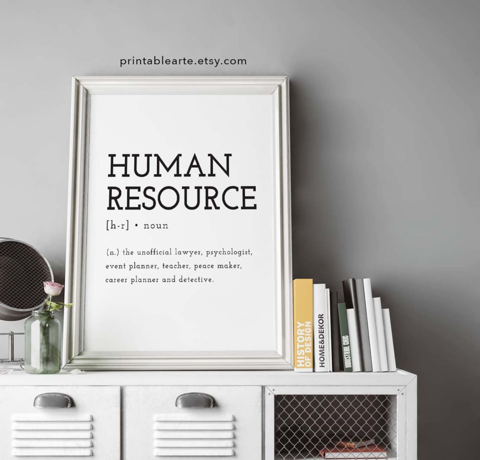Human Resources HR Wall Art Prints Coworker Gift Word | Etsy