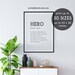 Hero Hero Print Hero Poster Hero Definition Print Hero - Etsy