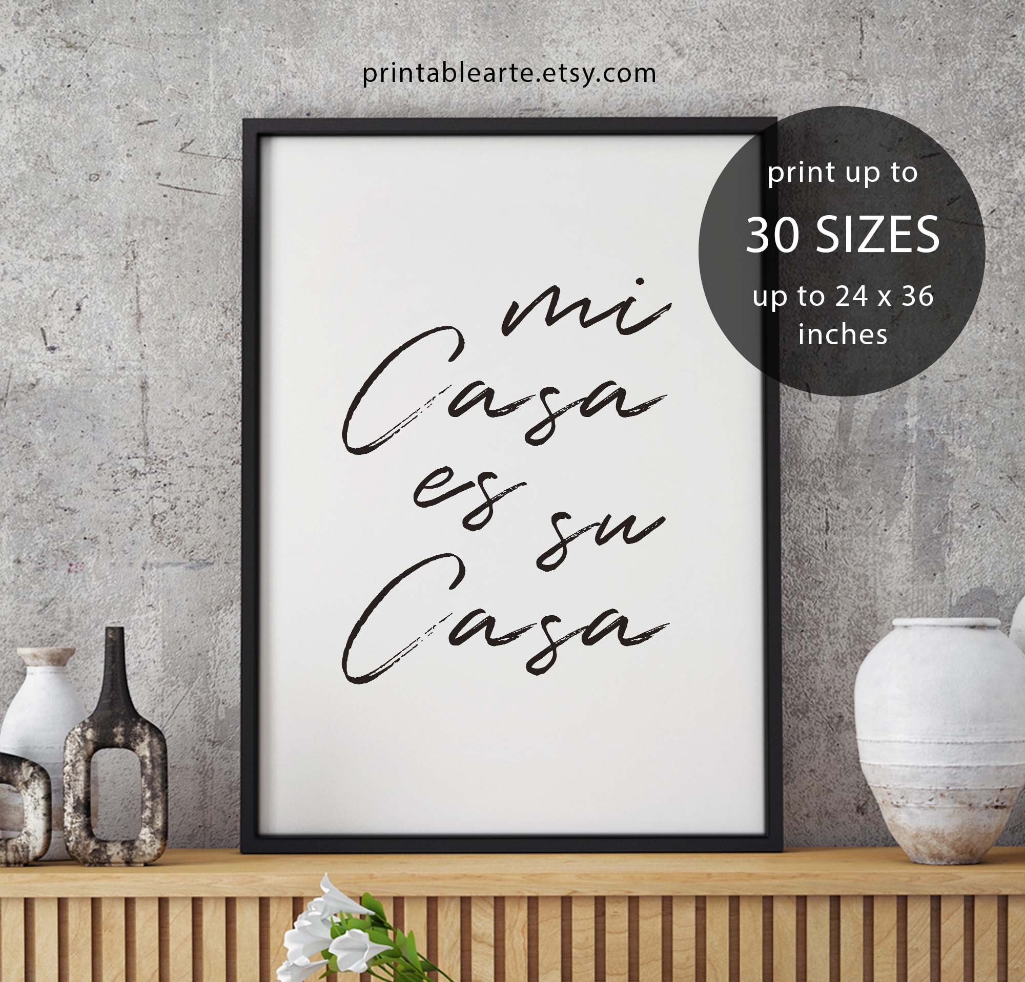 Mi Casa Es Su Casa poster print art new home house print | Etsy