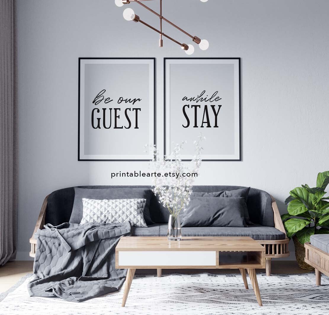 Be Our Guest Stay Awhile Printable Guest Room Printable Be | Etsy