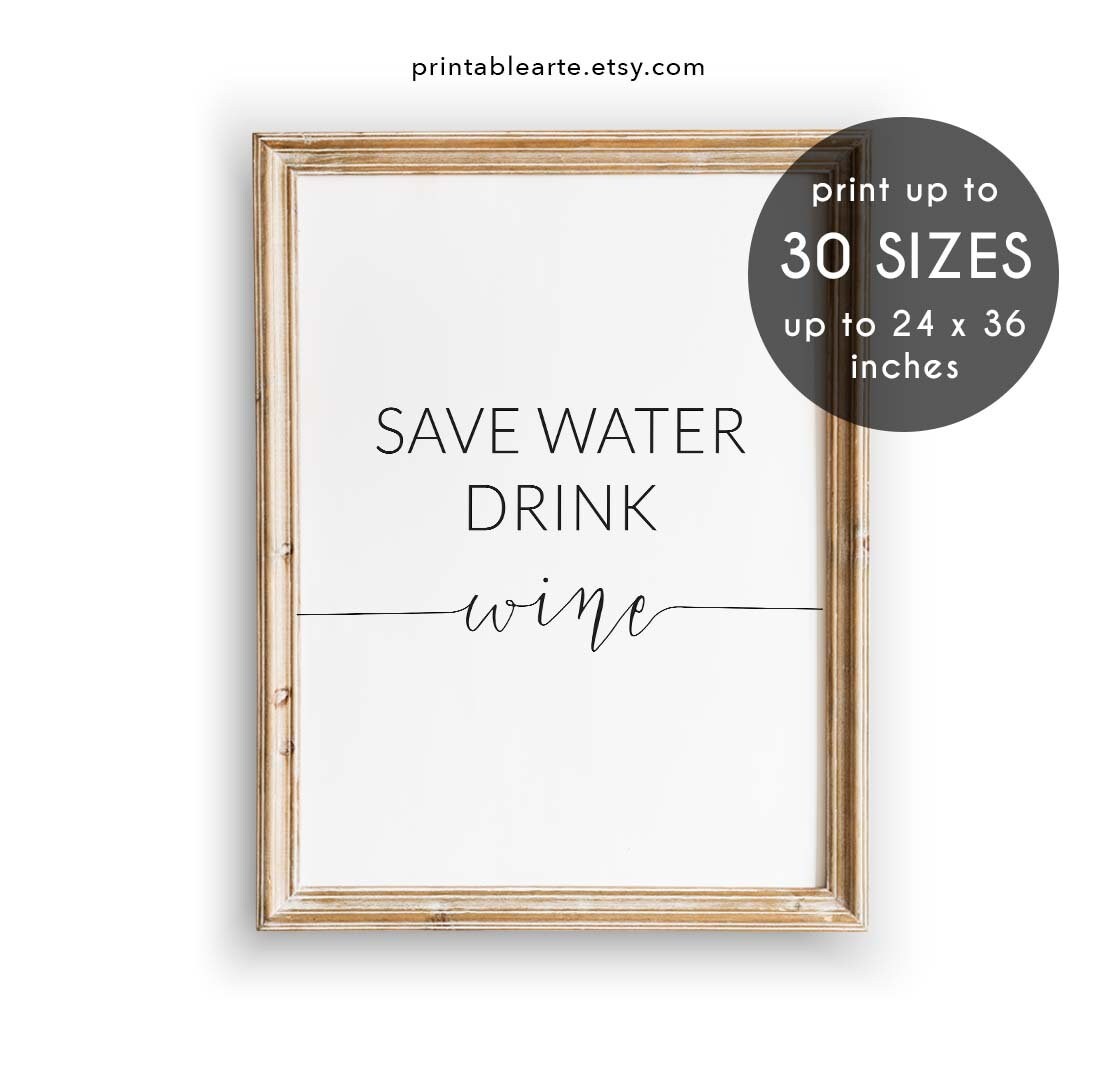 Save Water Drink Wine wall decor dining room decor home | Etsy