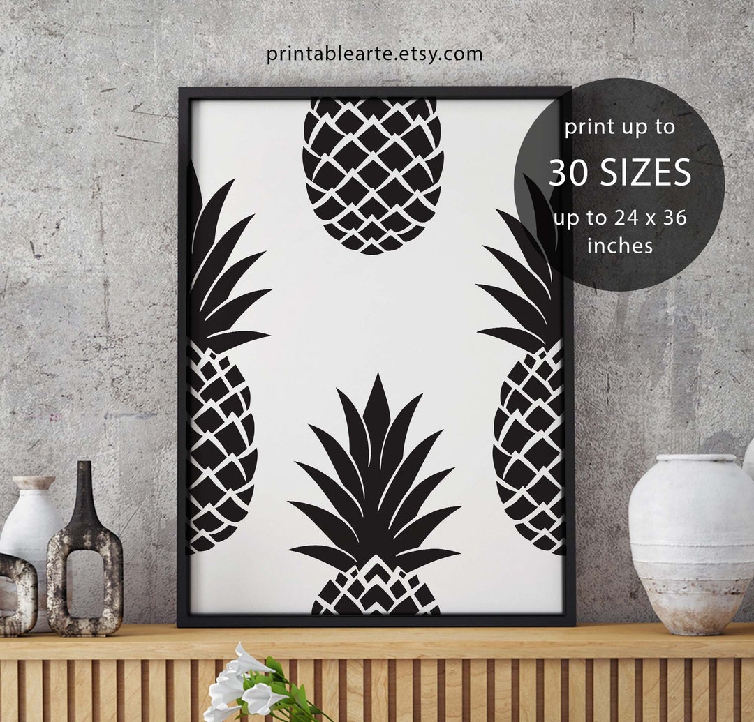 Pineapple Decor, Tropical Print, Pineapple Poster, Printable Art ...