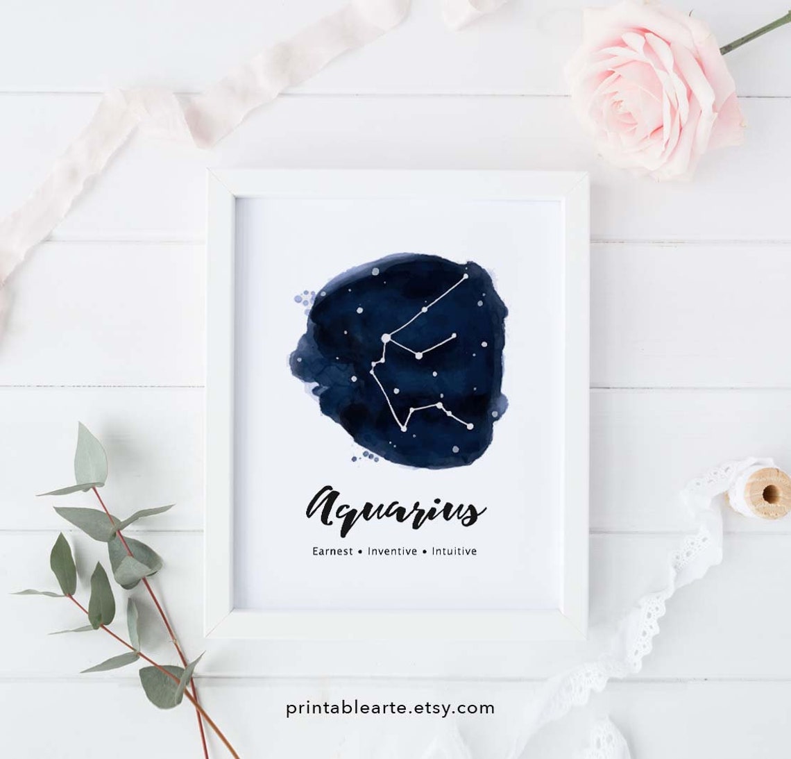 Aquarius stars Aquarius constellation map wall decor star | Etsy