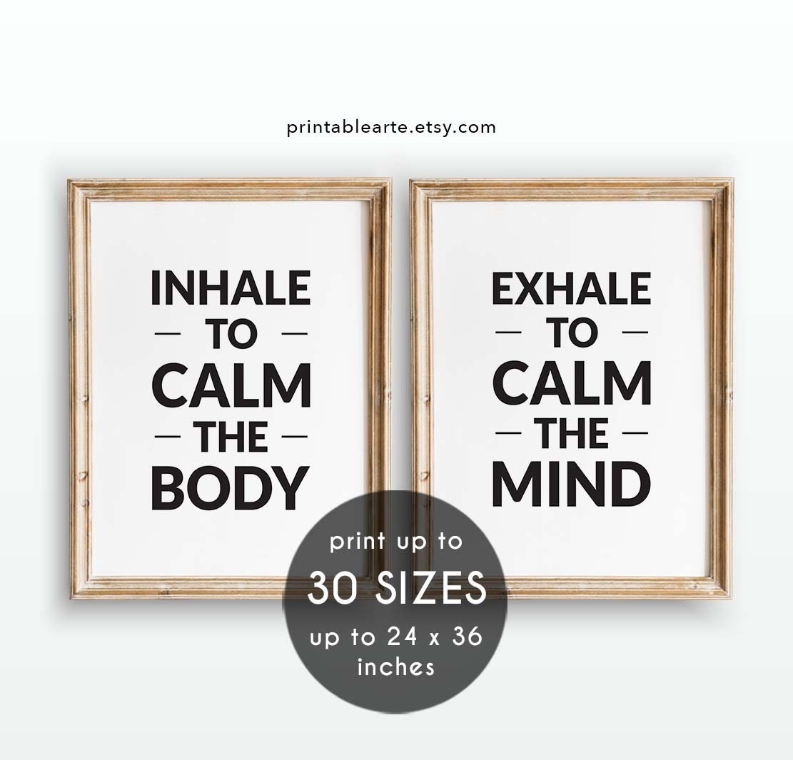 Inhale Exhale Sign Just Breather Gym Decor Gym Gym Prints | Etsy