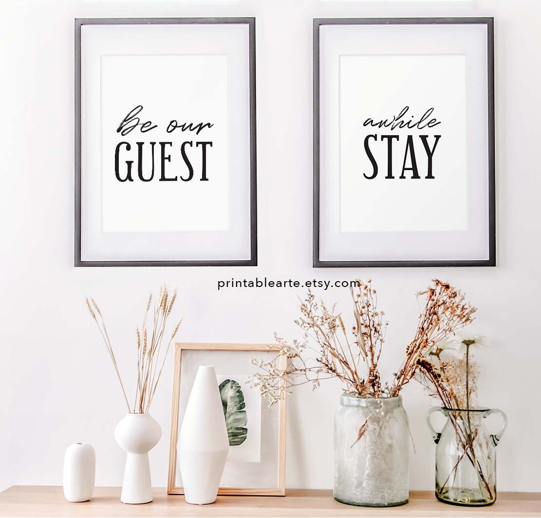 Be Our Guest Stay Awhile Printable Guest Room Printable Be | Etsy