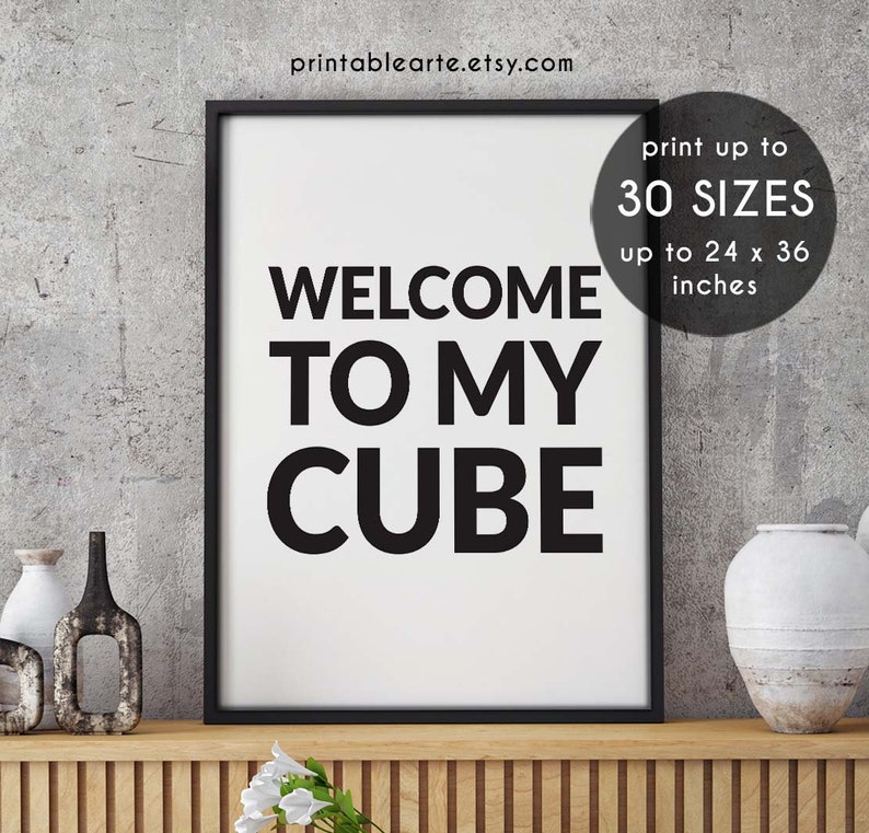 Welcome to My Cube Printable Office Decor Office Cubicle - Etsy