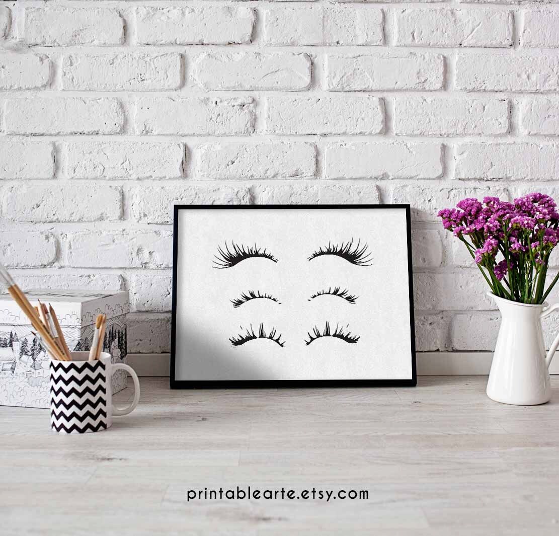 Eyelash Print Fashion Print Printable Art Makeup Art | Etsy