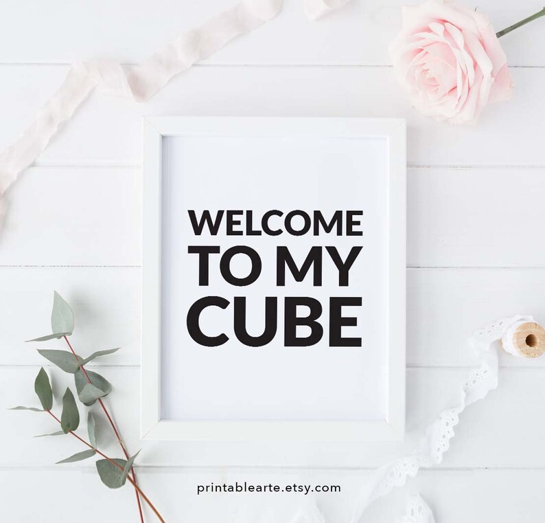 Welcome to My Cube Printable Office Decor Office Cubicle - Etsy