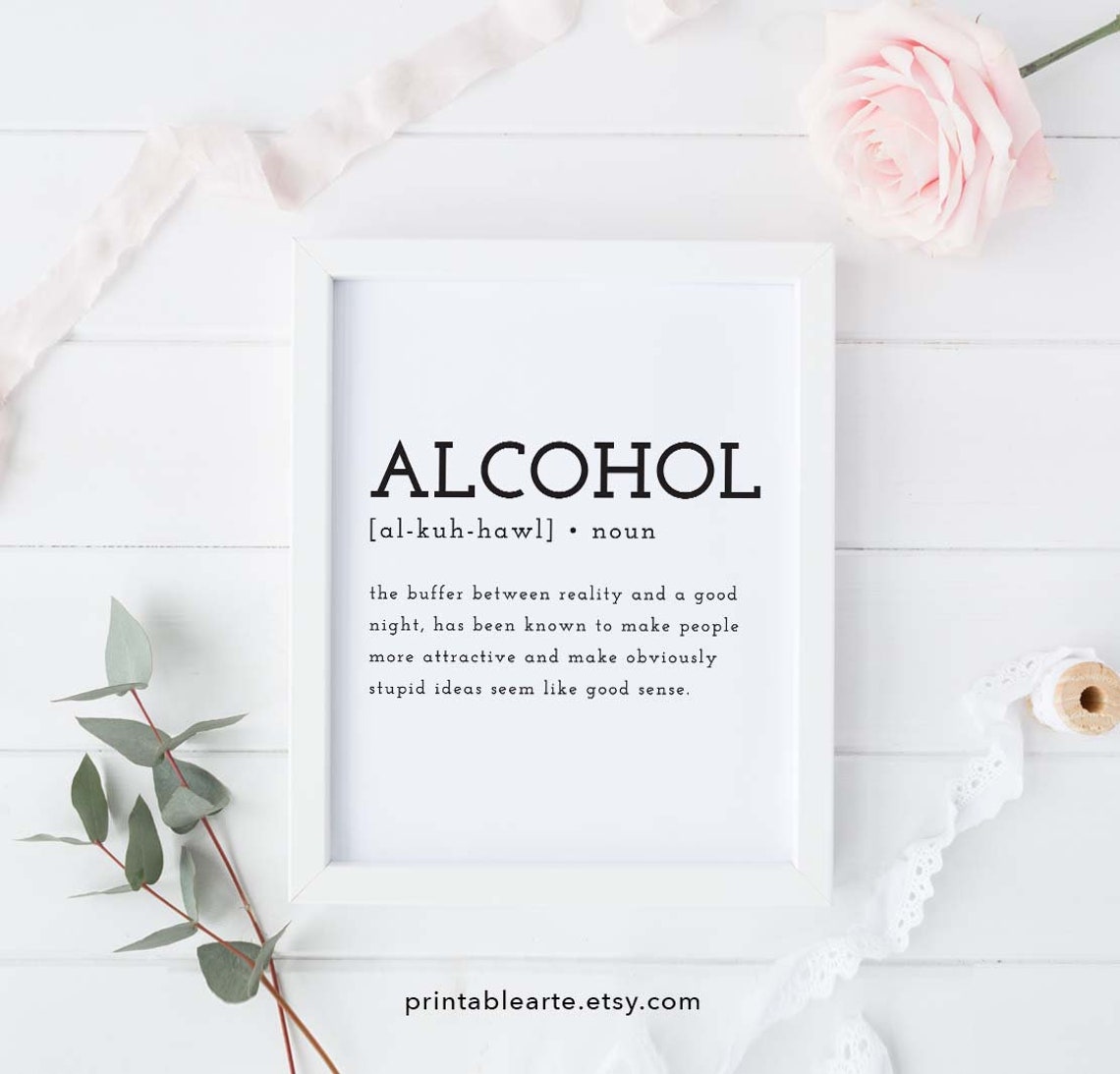 Alcohol Alcohol Definition Home Print College Dorm Dorm | Etsy