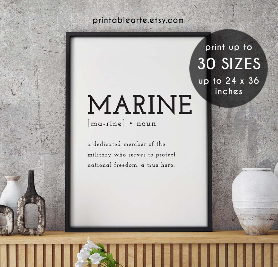 Marine, Definition Print, Corps Gift, Marine Corps, Marine Corps Gifts ...