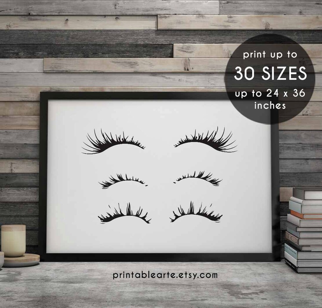 Eyelash Print, Fashion Print, Printable Art, Makeup Art, Beauty Print ...
