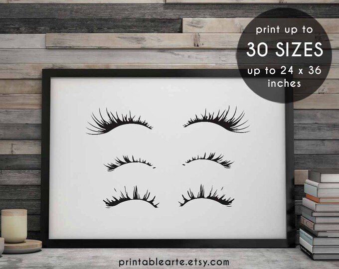 Eyelash Print, Eyelash Wall Art, Fashion Print, Eyelashes Poster, Glam ...