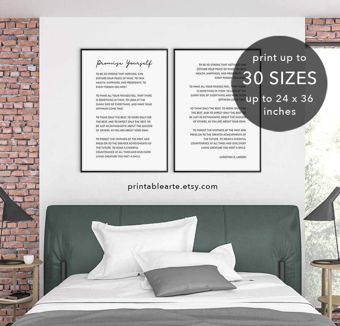 Christian D. Larson Promise Yourself He Said Set of 2 - Etsy