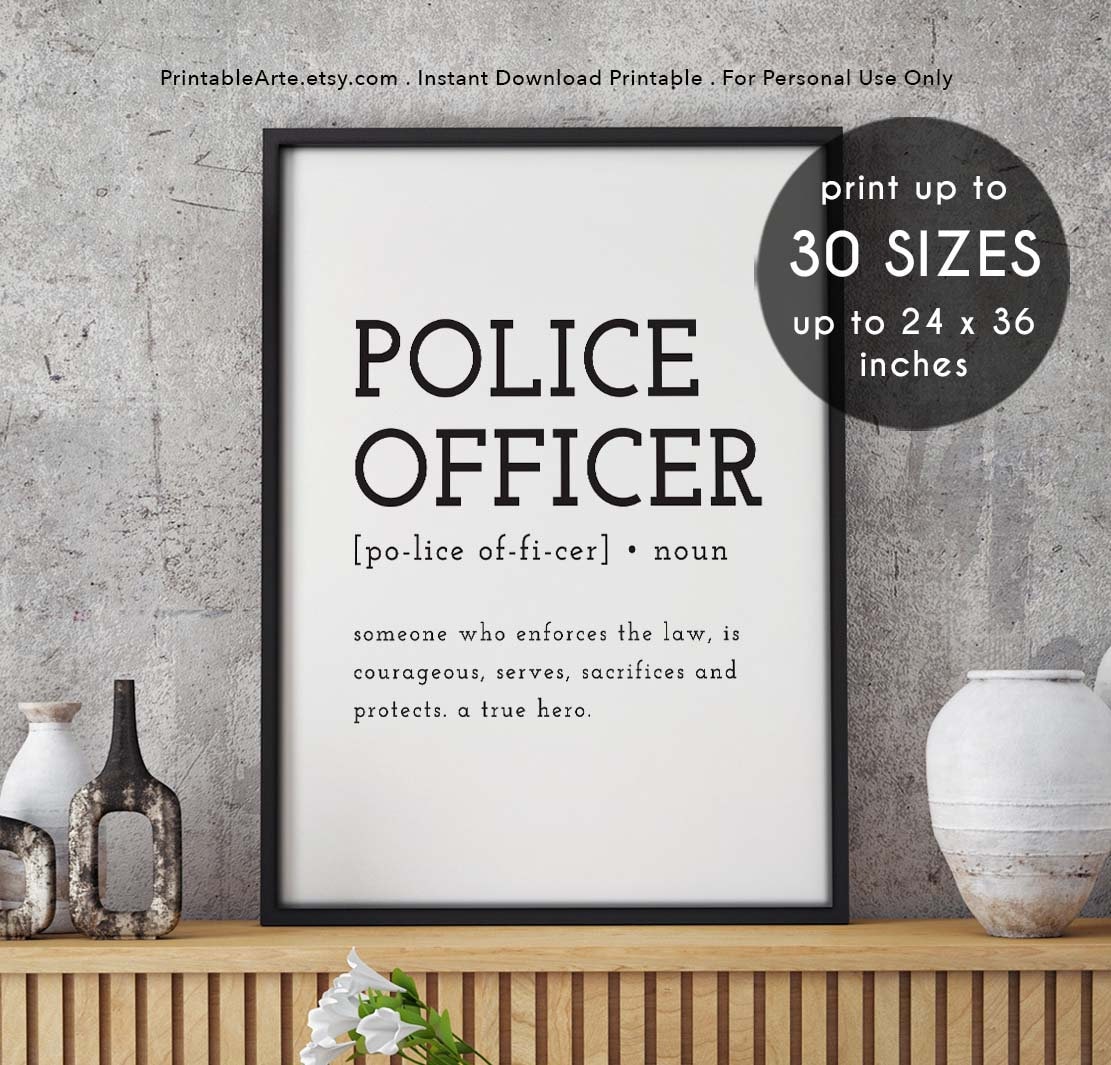Police Officer Police Definition Police Officer Gift Law | Etsy