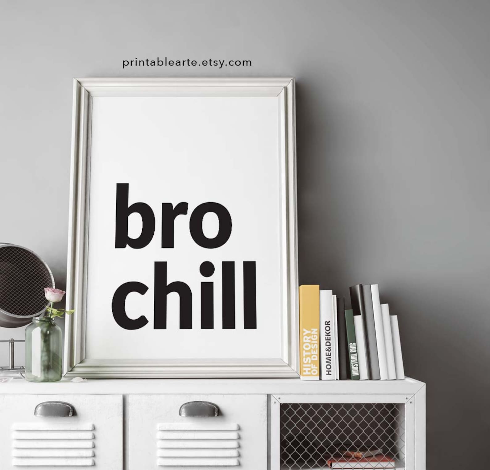 Bro Chill Typography Poster Black & White Children's - Etsy