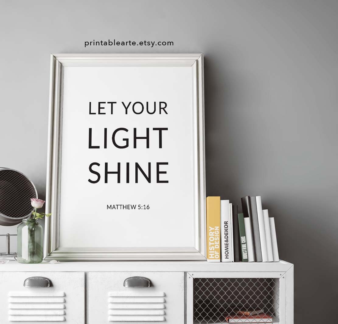 Let the Light Shine, Scripture Verse, Wall Art, Scripture Quote ...