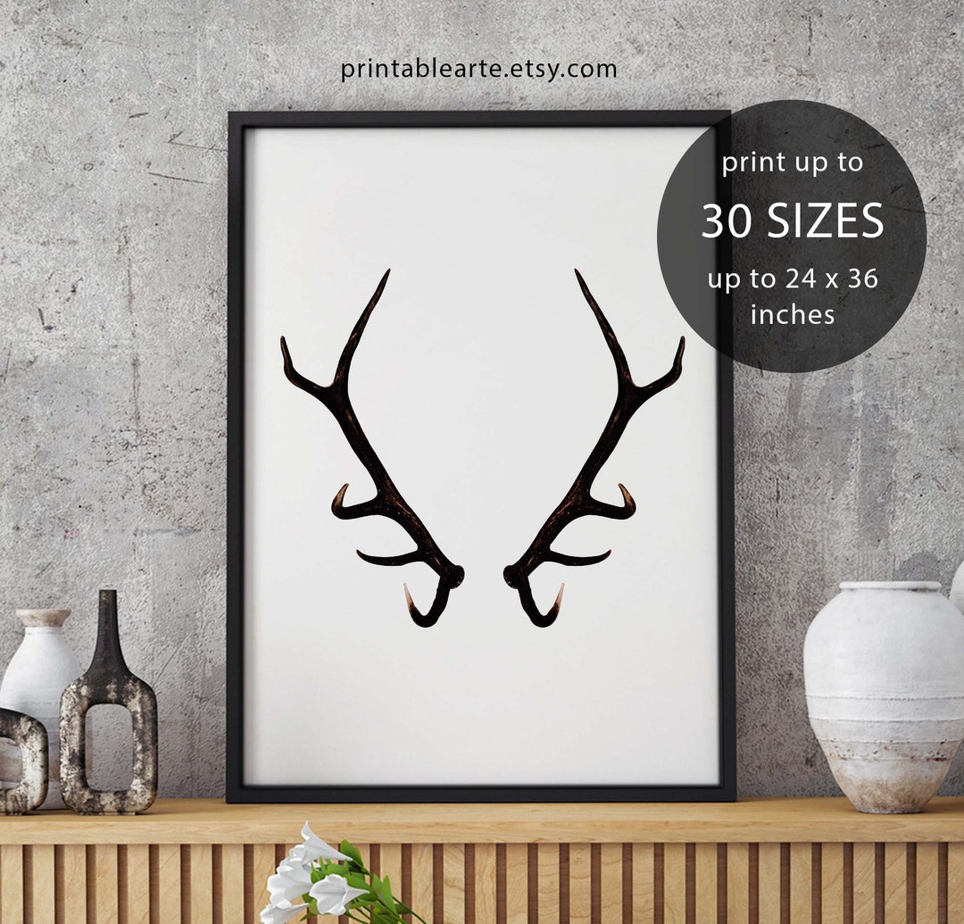 Antler Art Deer Antlers Printable Art Antler Print Deer - Etsy