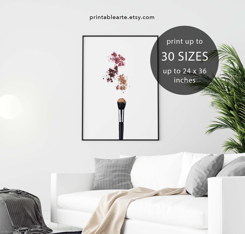 Makeup Brush Makeup Print Makeup Art Fashion Print Makeup - Etsy