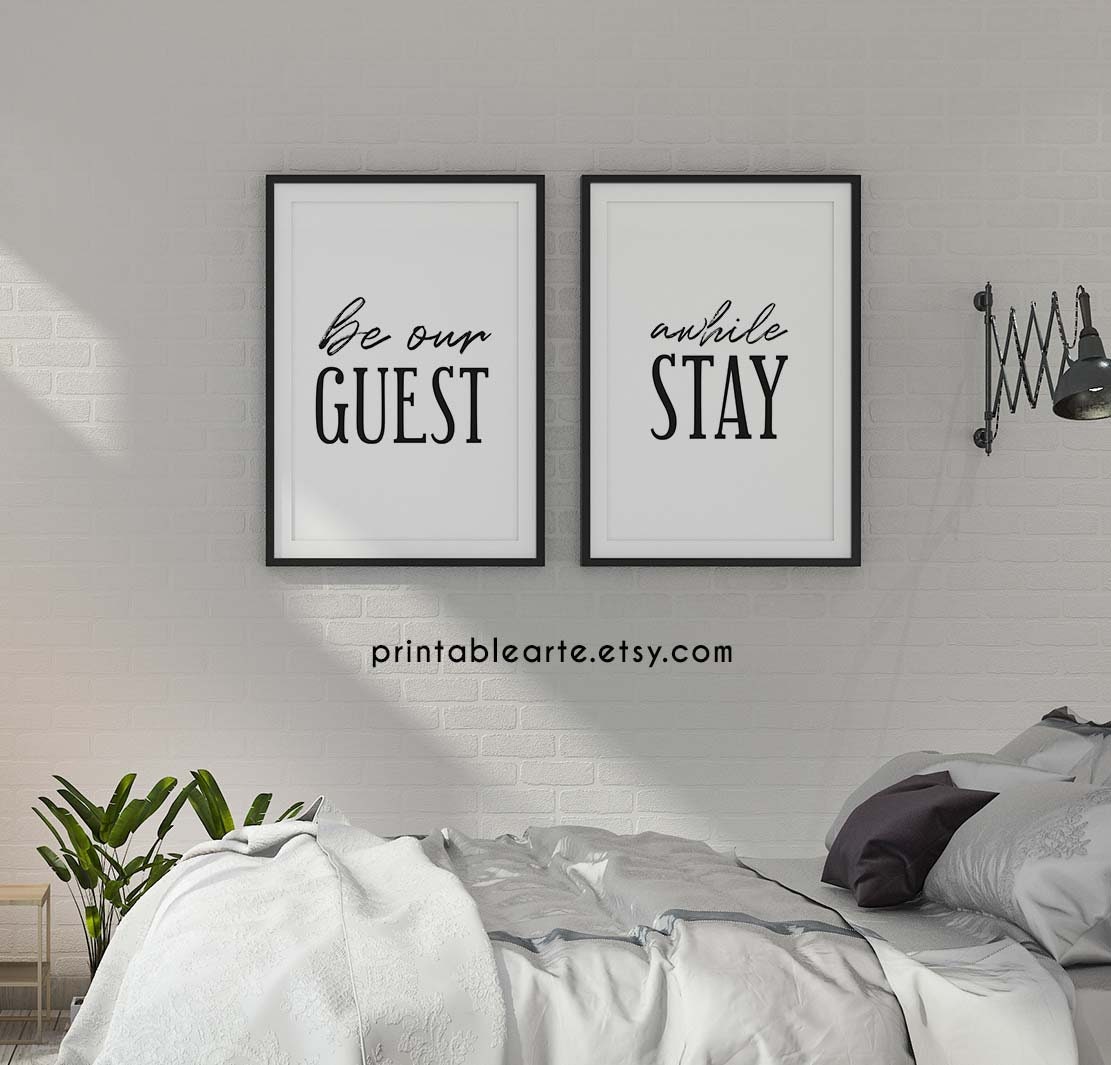 Be our guest stay awhile Printable Guest Room Printable Be | Etsy