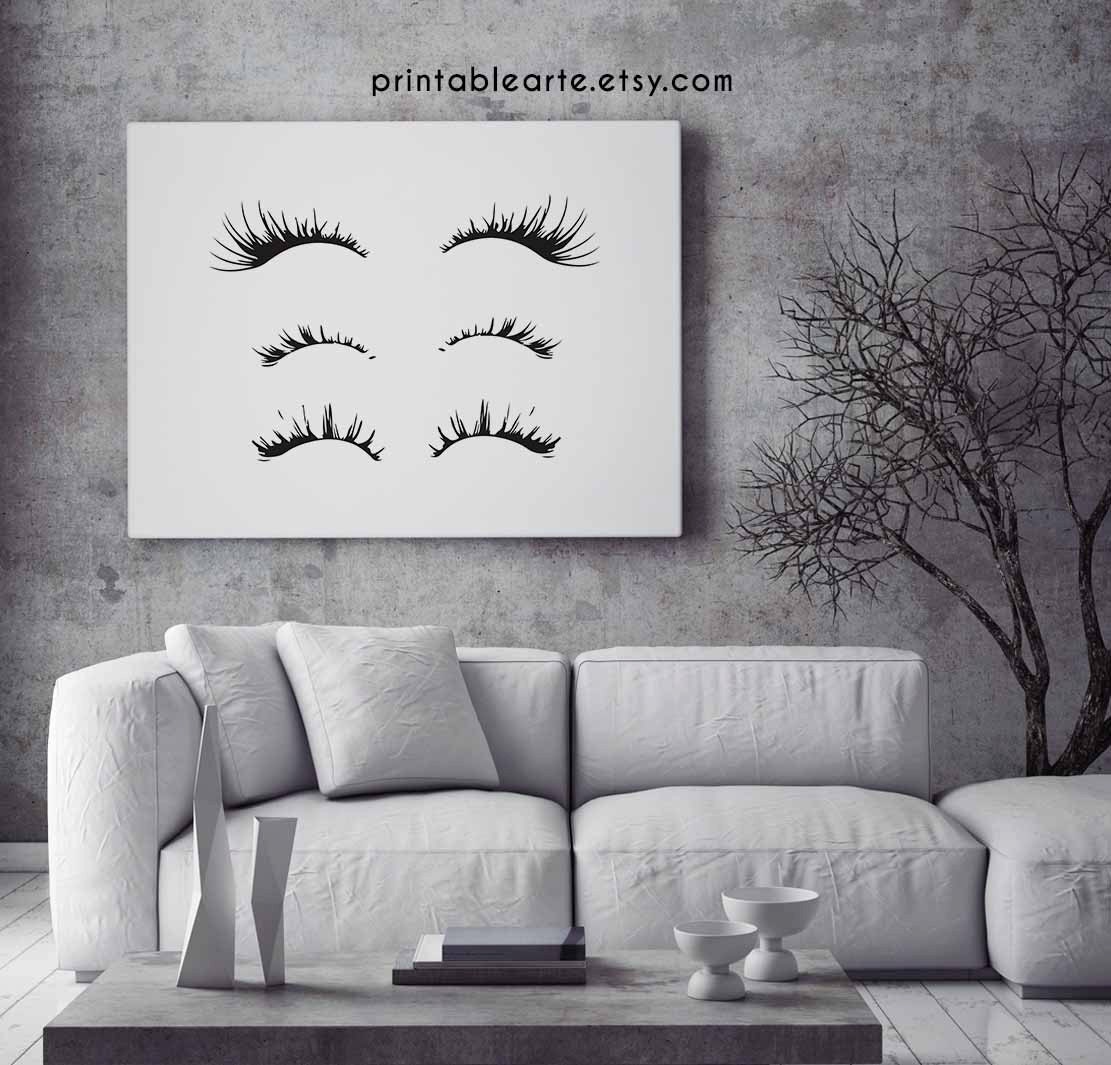 Eyelash Print Fashion Print Printable Art Makeup Art | Etsy