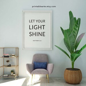 Let the Light Shine, Scripture Verse, Wall Art, Scripture Quote ...