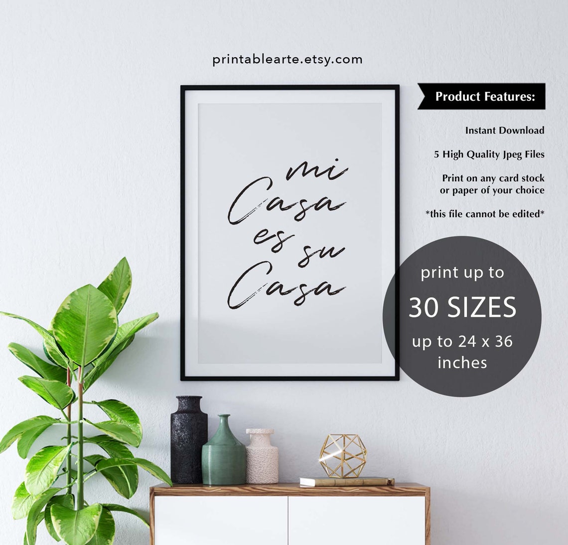 Mi Casa Es Su Casa poster print art new home house print | Etsy