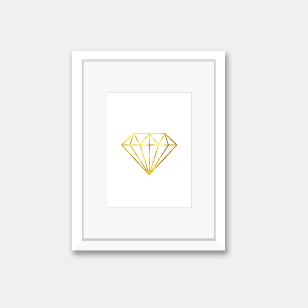 Gold Geometric Diamond Digital Download, Nursery Decor, Minimalistic ...