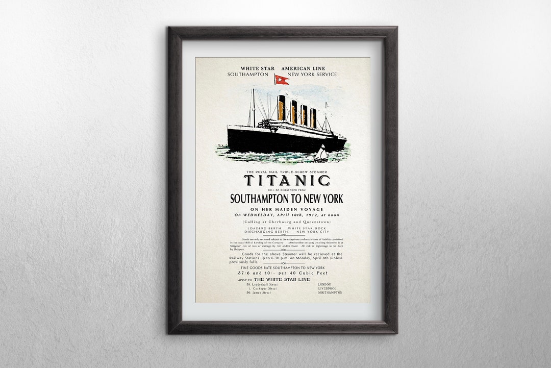 Titanic Poster, Historical Art Print, Titanic Gift, Titanic Print ...
