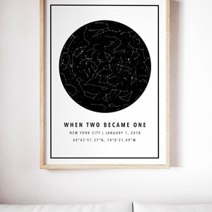 DIGITAL DOWNLOAD - Custom Star Map, Constellation Chart, Map of the ...