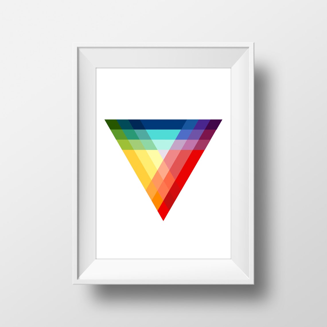 Geometric Colorful Triangle Art Print Minimalist Print | Etsy