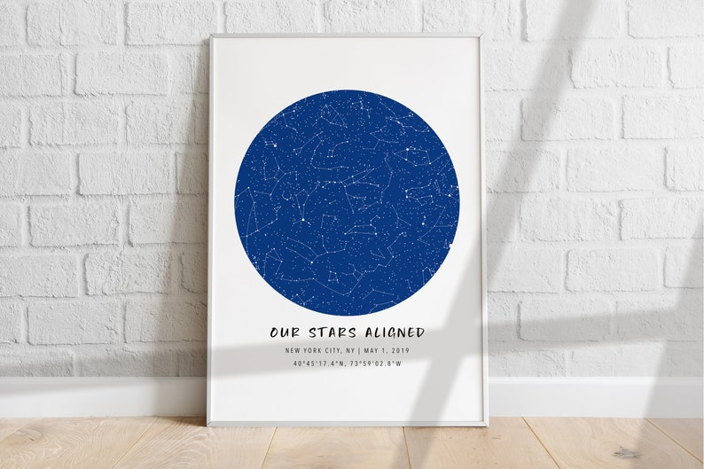 Custom Star Map, Constellation Chart, Map of the Night Sky, Custom Star ...