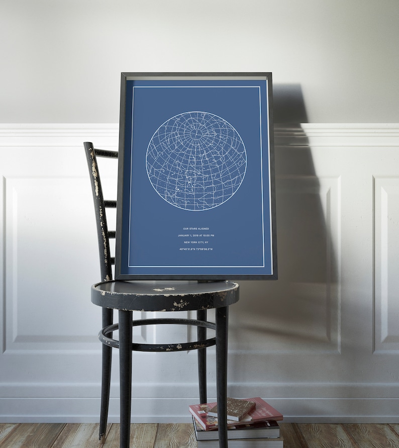 Custom Star Map, Constellation Chart, Map of the Night Sky, Custom Star ...