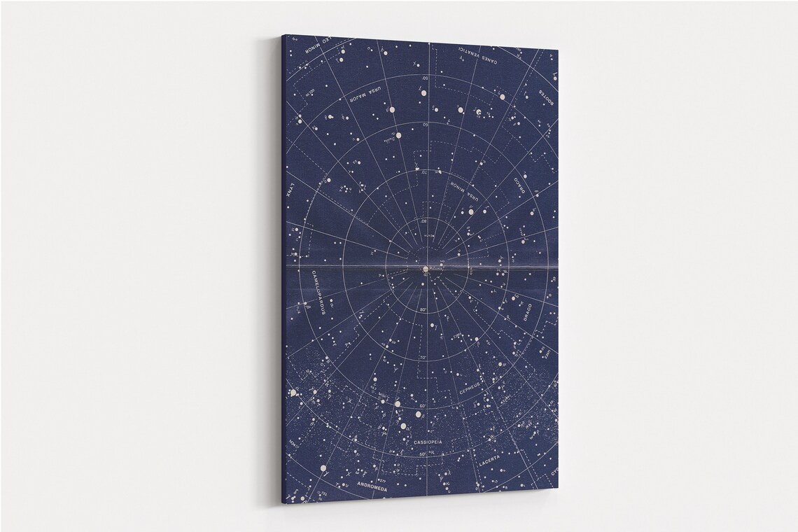 Canvas Wall Art, Constellation Map, Vintage Star Map, Star Chart ...