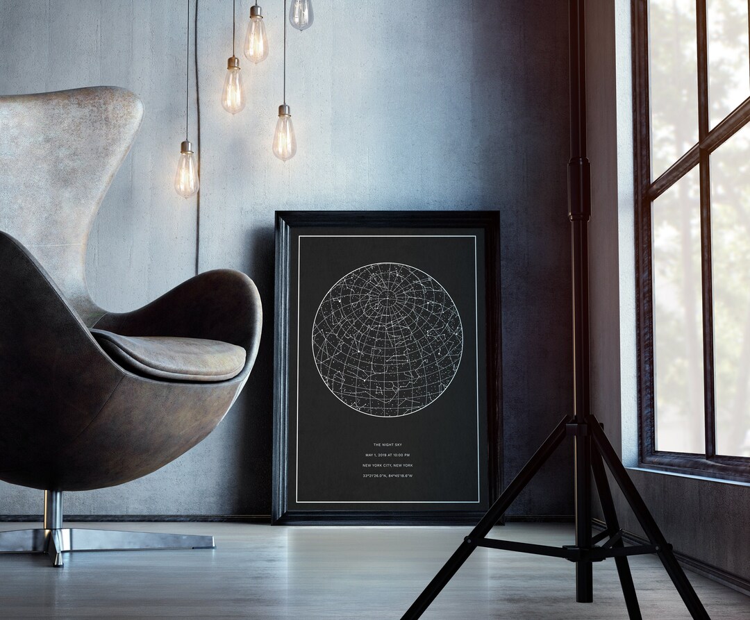 Custom Star Map, Constellation Chart, Map of the Night Sky, Custom Star ...